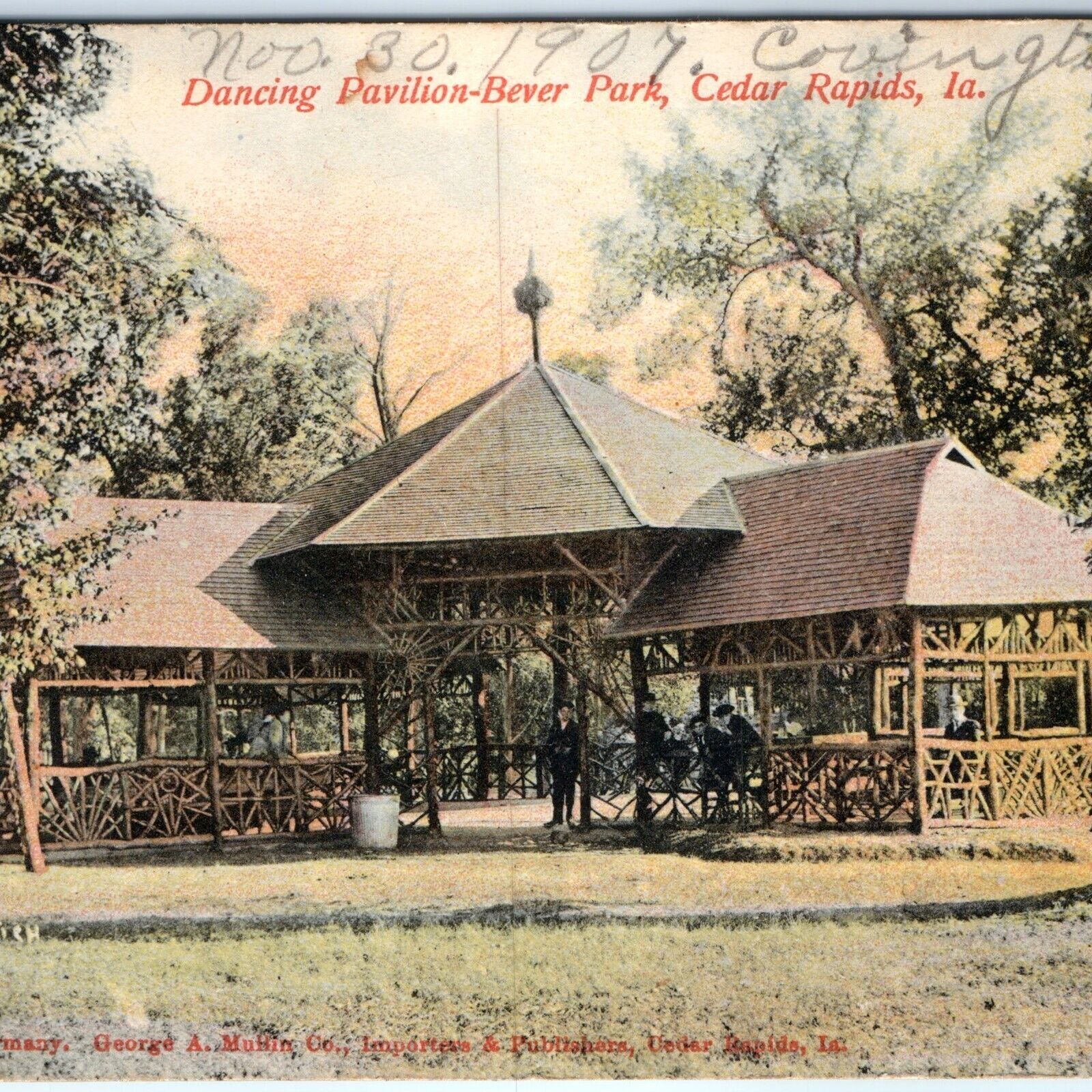 c1900s Cedar Rapids, IA Dancing Pavilion-Bever Park UDB George Mullin ...