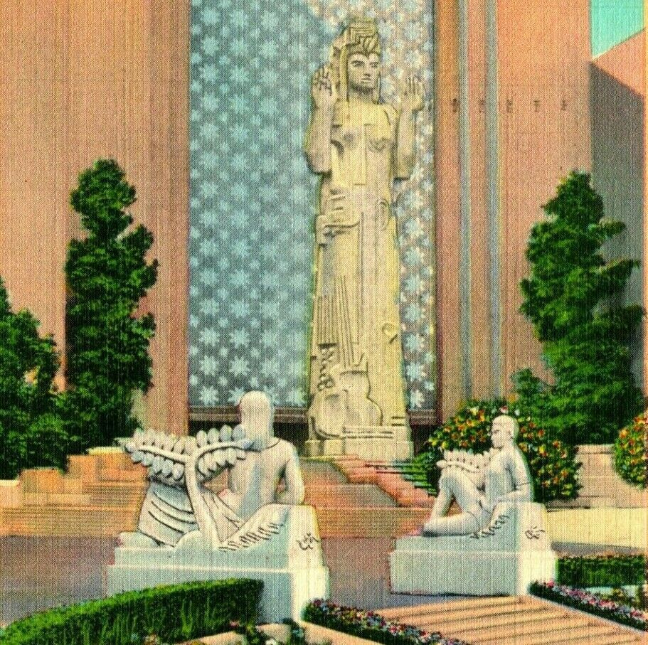 Court of Pacifica Statue San Francisco Bay Worlds Fair California Linen ...