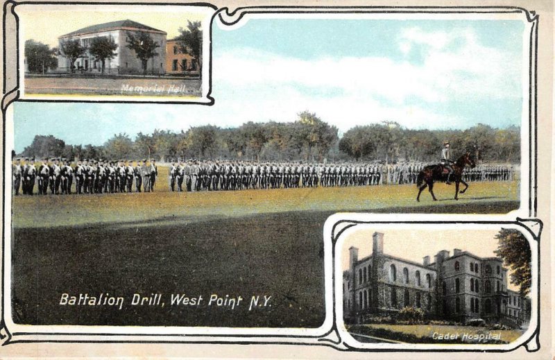West Point New York Battalion Drill Hospital Military School Postcard ...