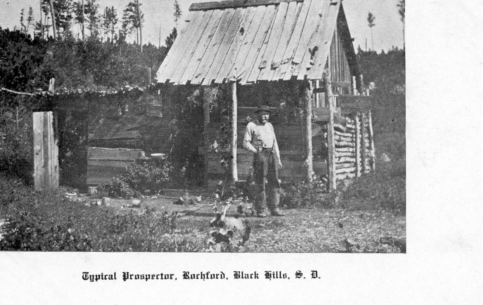 Postcard Antique View of Typical Gold Prospector in Black Hills, SD. P5 ...