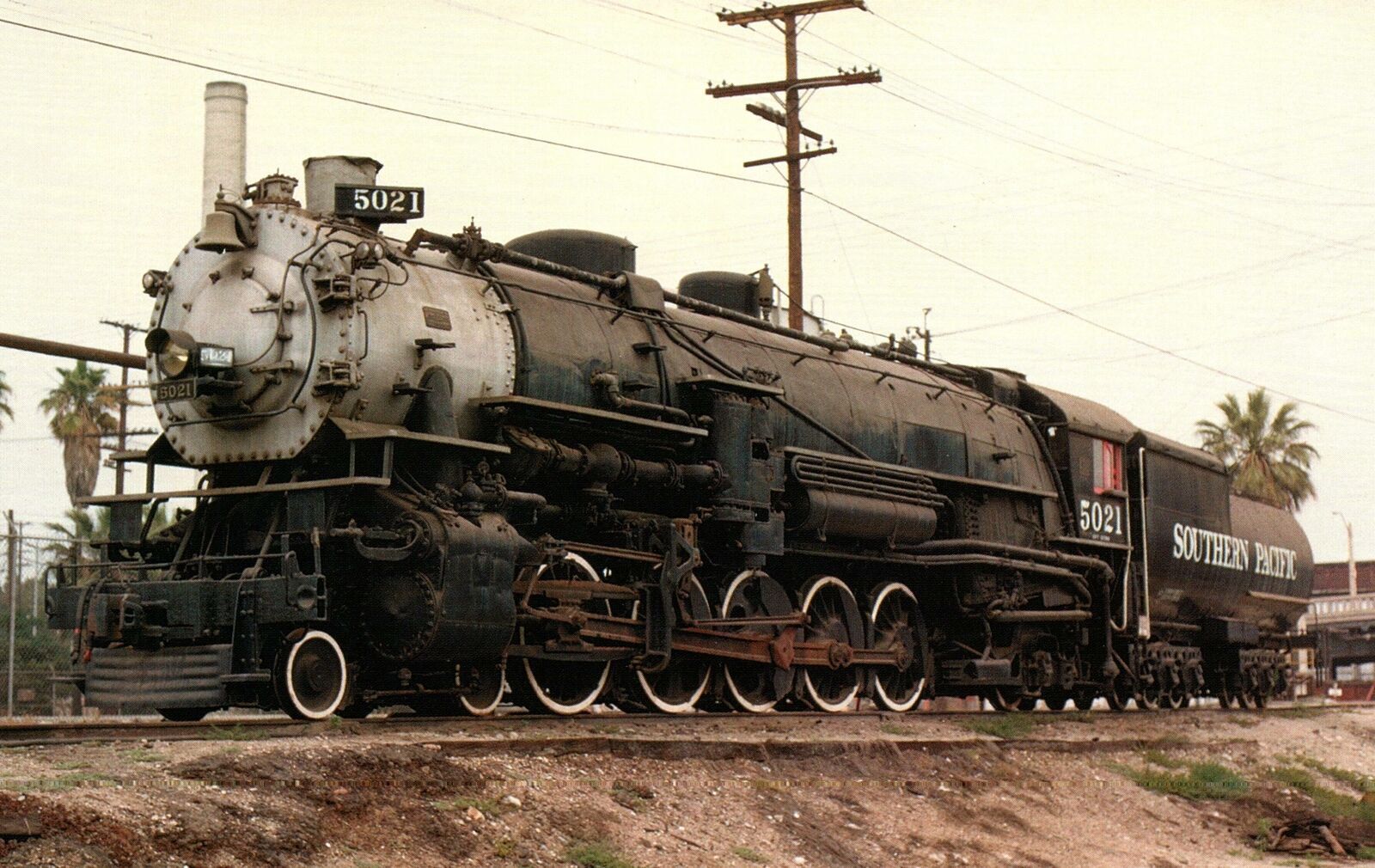 Vintage Postcard "Overland" Southern Pacific Locomotive #5021 3 ...