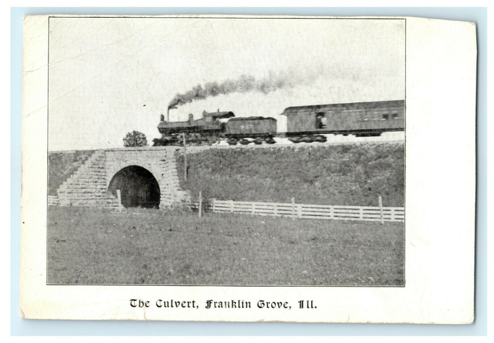 The Culvert Steam Train Franklin Groove Illinois c1905 Vintage Antique ...