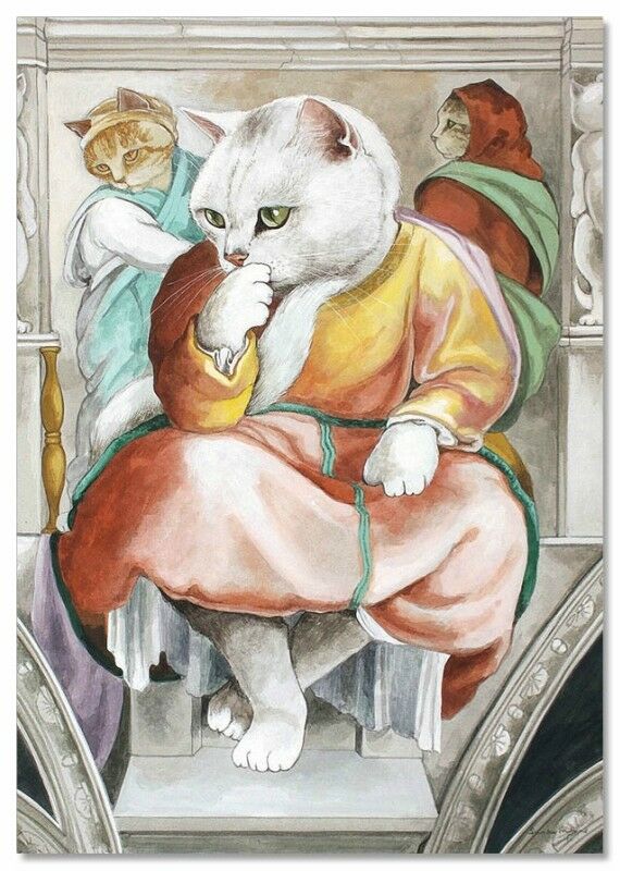 Victorian CAT Philosopher on the throne by Susan Herbert NEW Modern ...