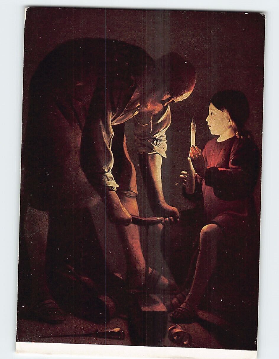 Postcard Saint Joseph as a carpenter By De La Tour, Musée du Louvre ...