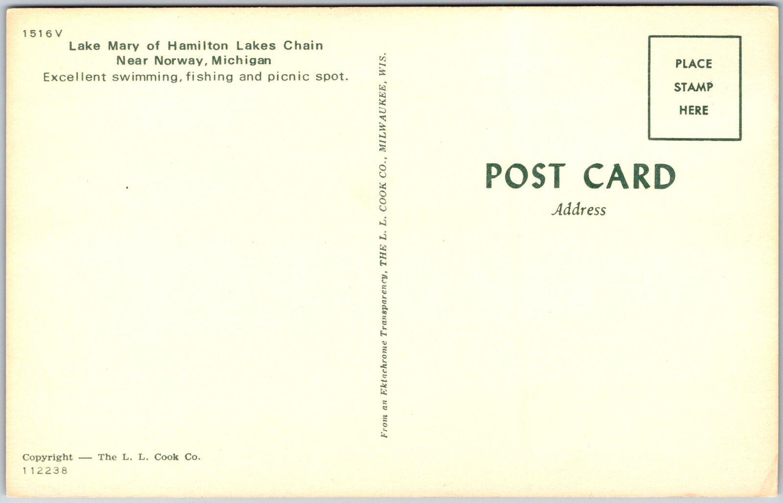 Lake Mary Of Hamilton Lakes Chain Near Norway Michigan Swimming Fishing ...