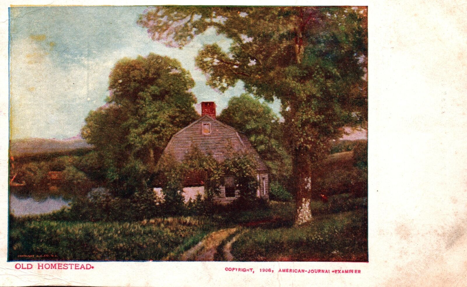 Vintage Postcard "Old Homestead" 1906 UDB New York Sunday American and ...