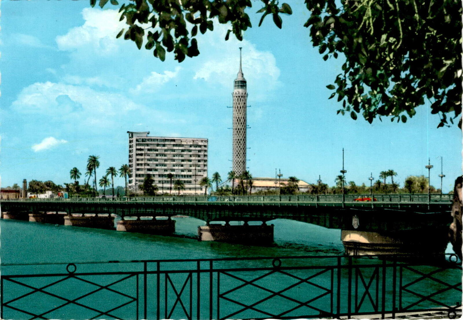 Cairo, Egypt, Tower, Tahrir Bridge, United Arab Republic, U.A.R. Egypt ...
