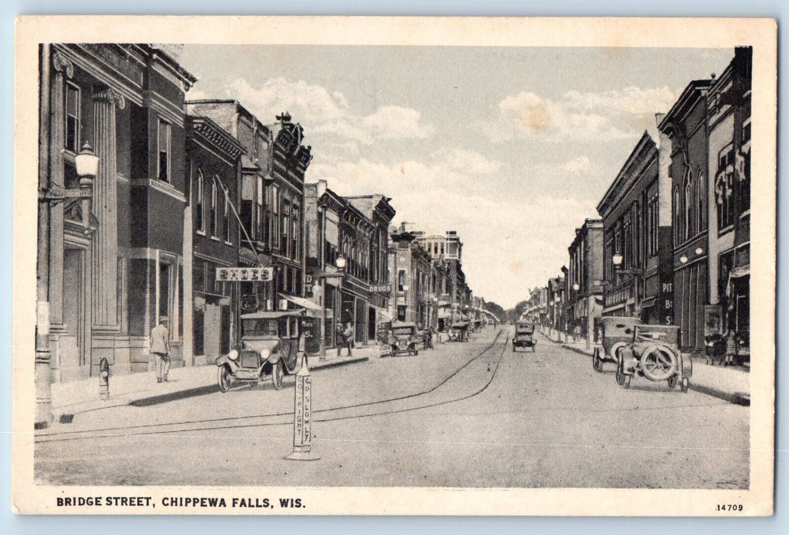 Chippewa Falls Wisconsin Postcard Bridge Street Exterior Building c1940 ...