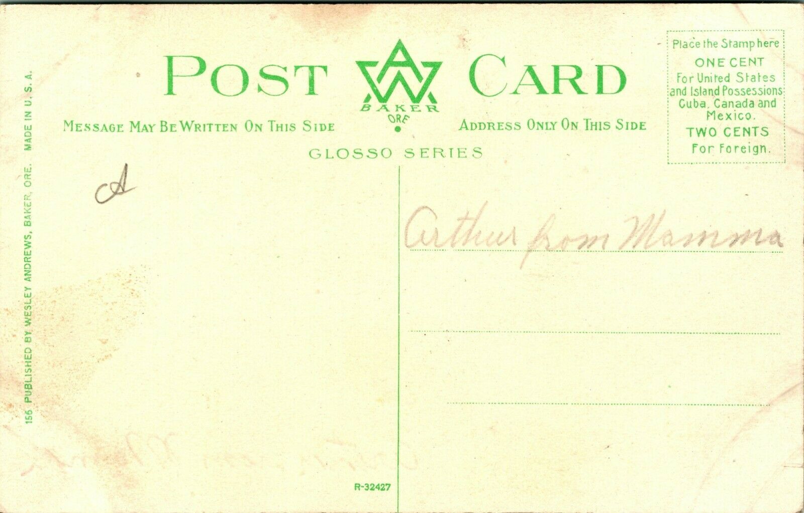 Perrine Ranch Blue Lakes SNAKE RIVER IDAHO 1916 Wesley Postcard 3589 ...