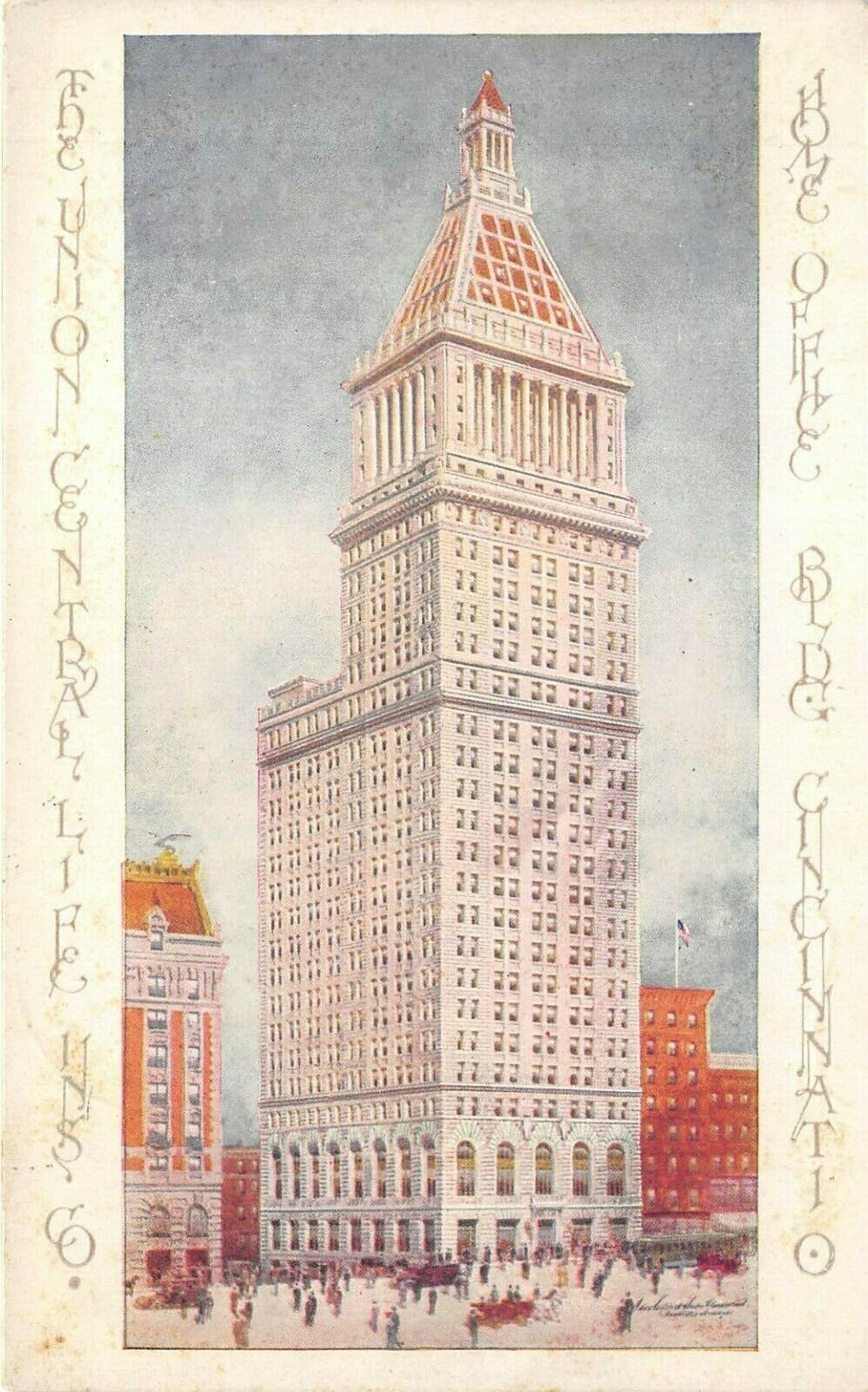Cincinnati Ohio 1910 Postcard Union Central Life Insurance Building Ad ...