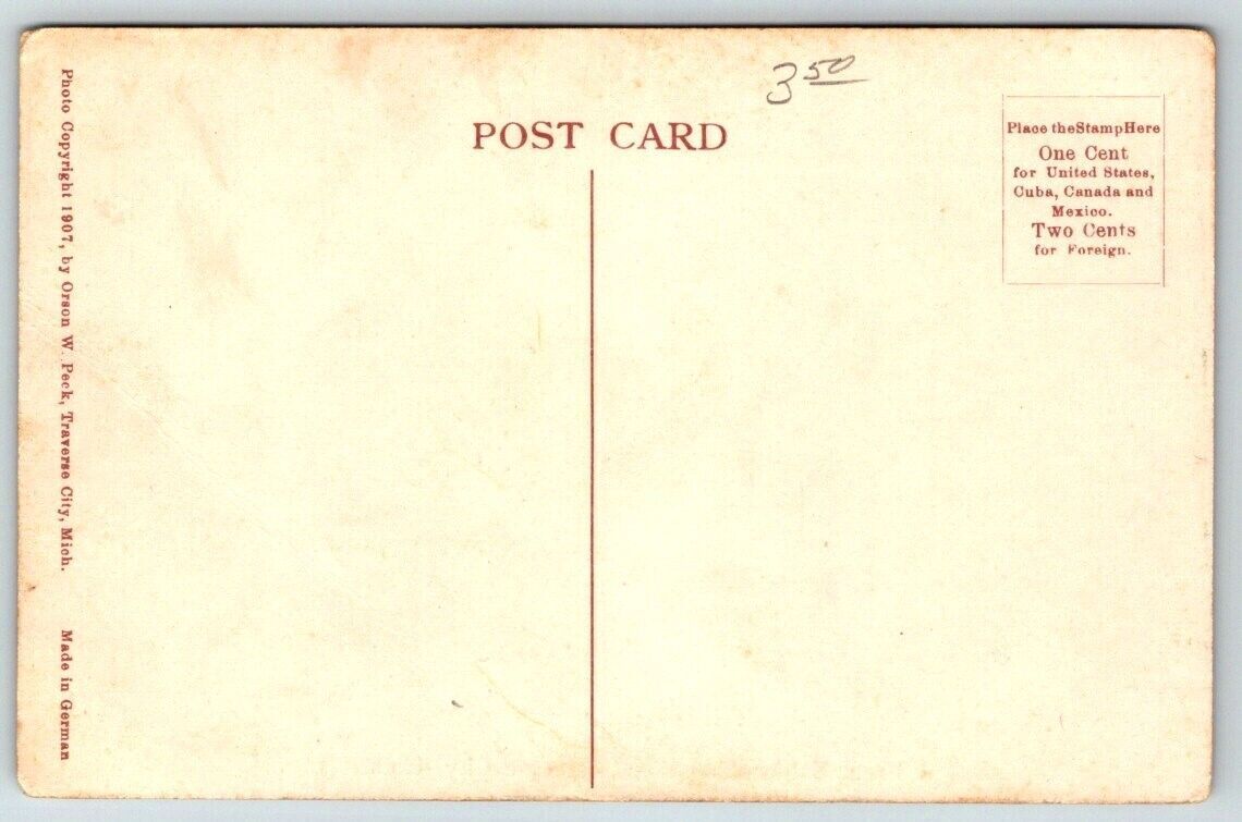 Traverse City Michigan Front Street Horse and Carriage Postcard c1910 ...