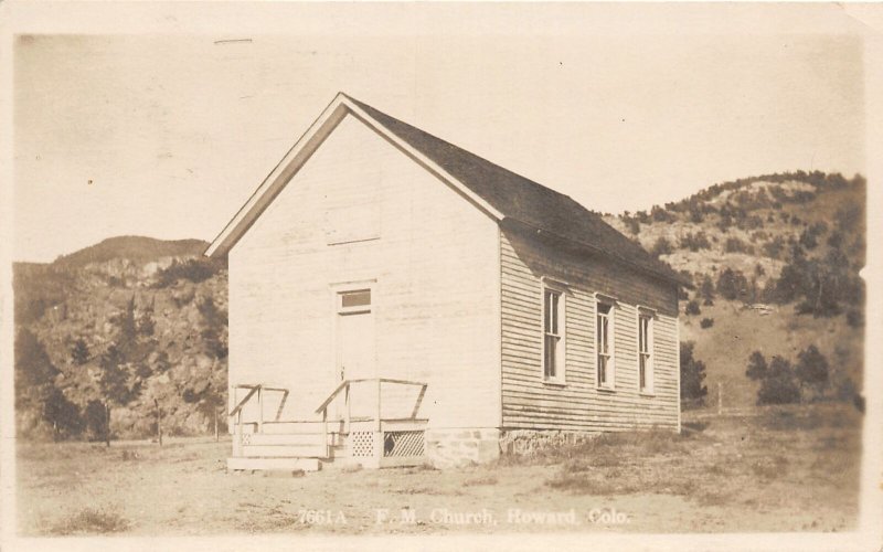 H32/ Howard Colorado RPPC Postcard 1912 F. M. Church Building | United ...