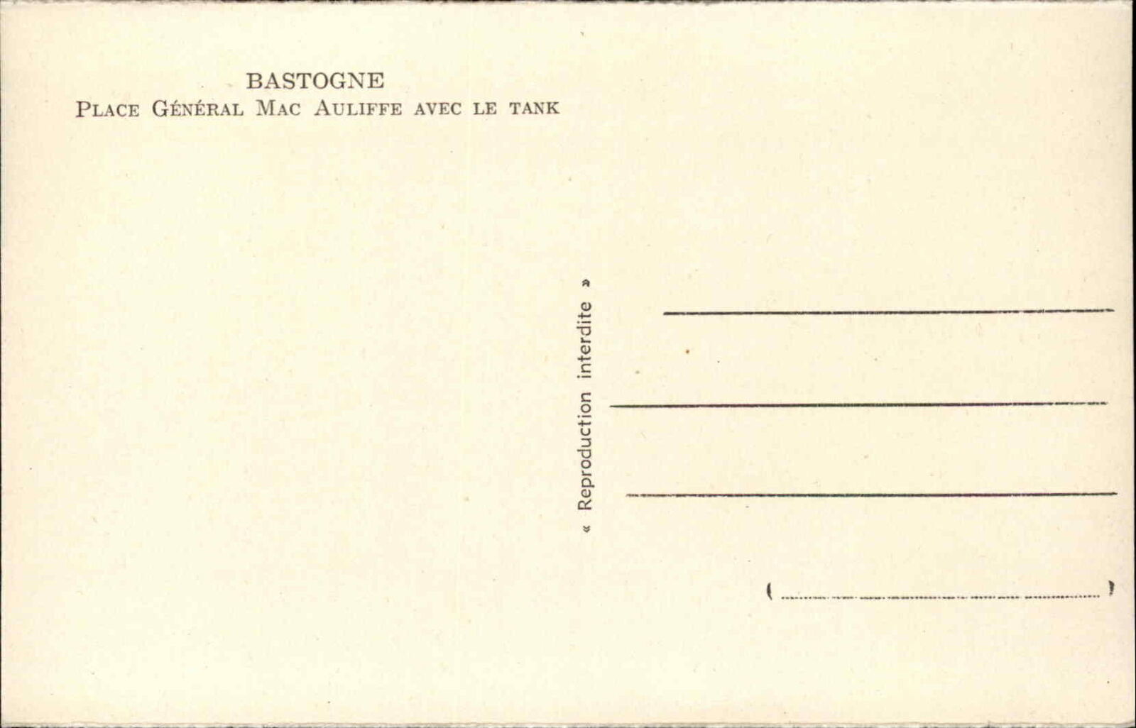 BASTOGNE GERMANY General MacAuliffe Monument BUS TRUCKS STREET SCENE ...