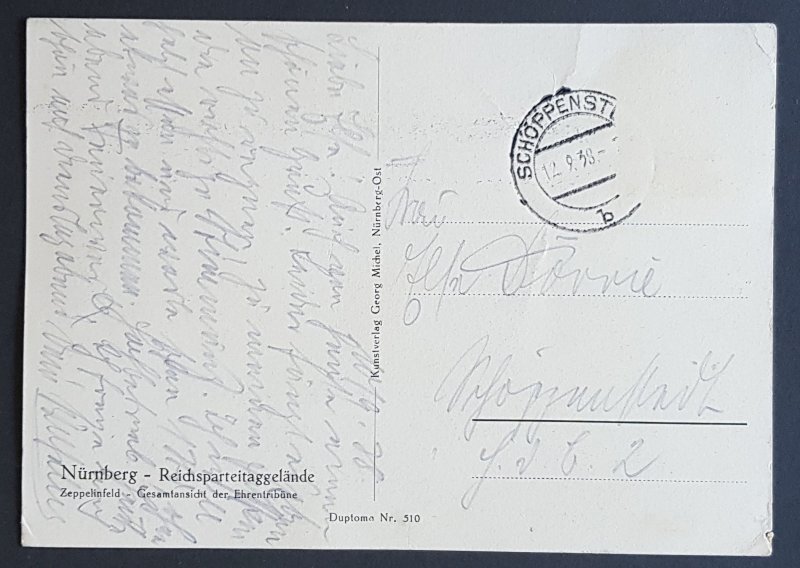 German Third Reich Original Postcard Nuremberg Rally Showground ...