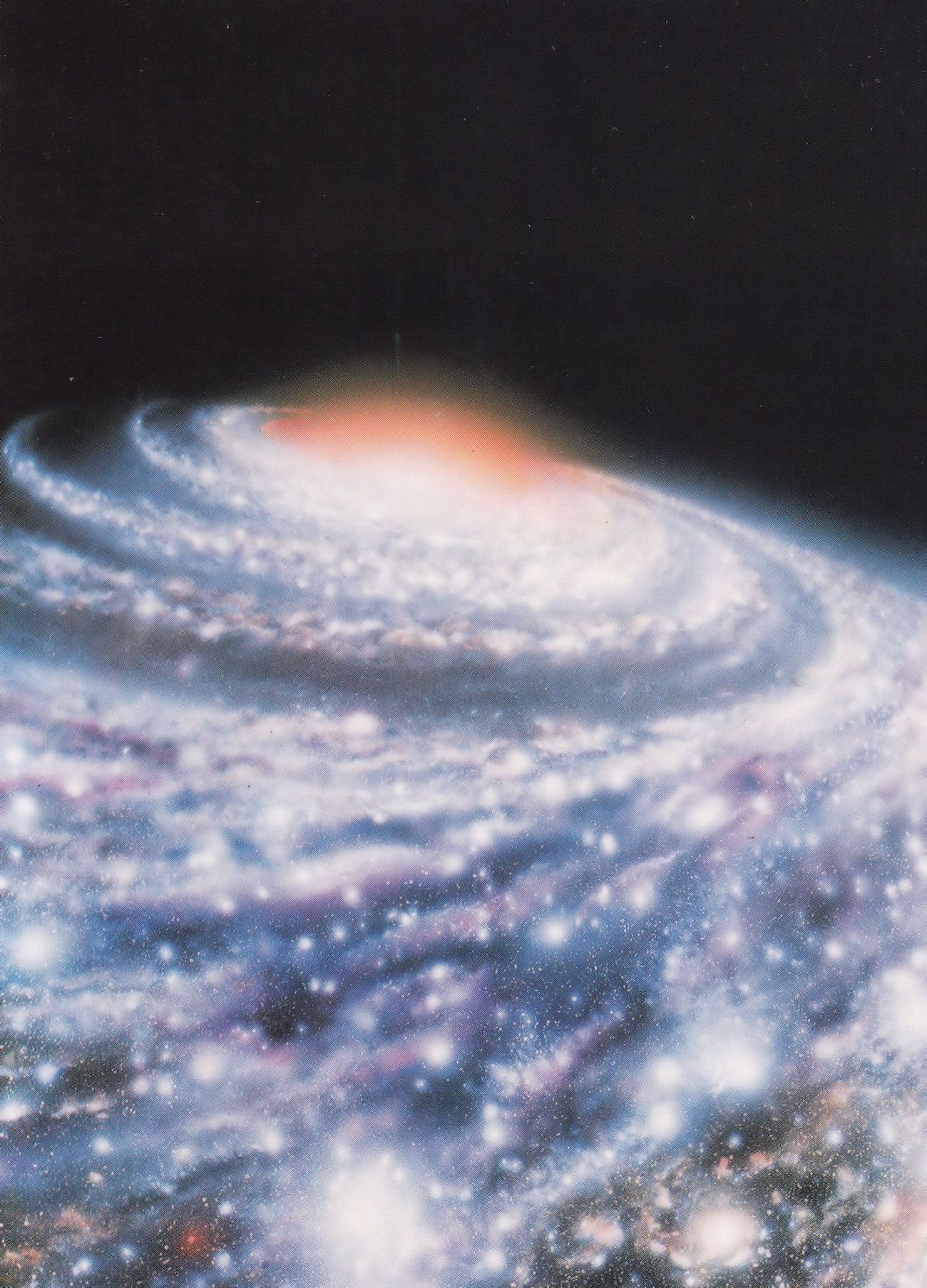 Our Galaxy Painting Artist London Planetarium 1970s Astronomy Postcard ...