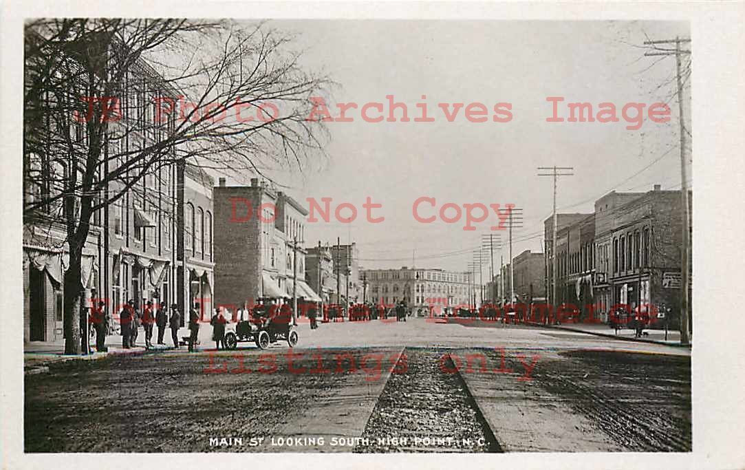 NC, High Point, North Carolina, RPPC, Main Street, Looking South ...