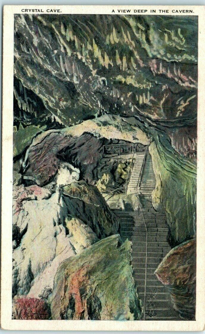 Postcard - A View Deep in the Caver - Crystal Cave, Kutztown ...
