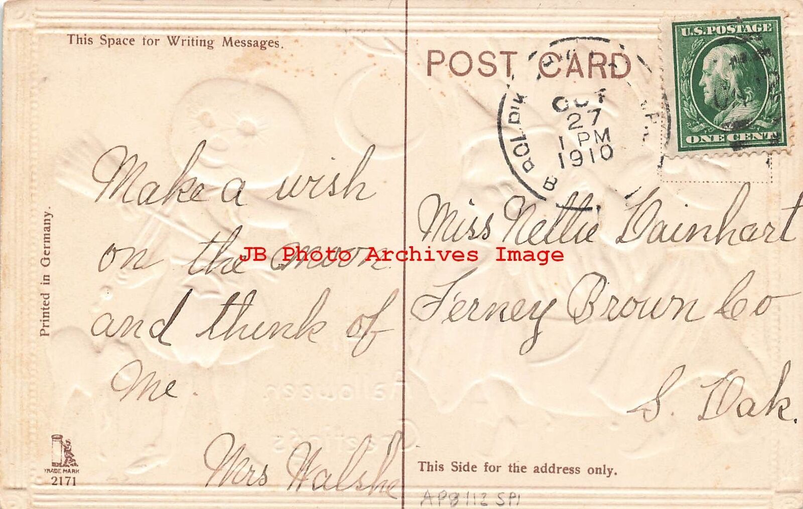 Halloween, Gottschalk No 2171-3, Witches around Cauldron, JOL Head Man ...