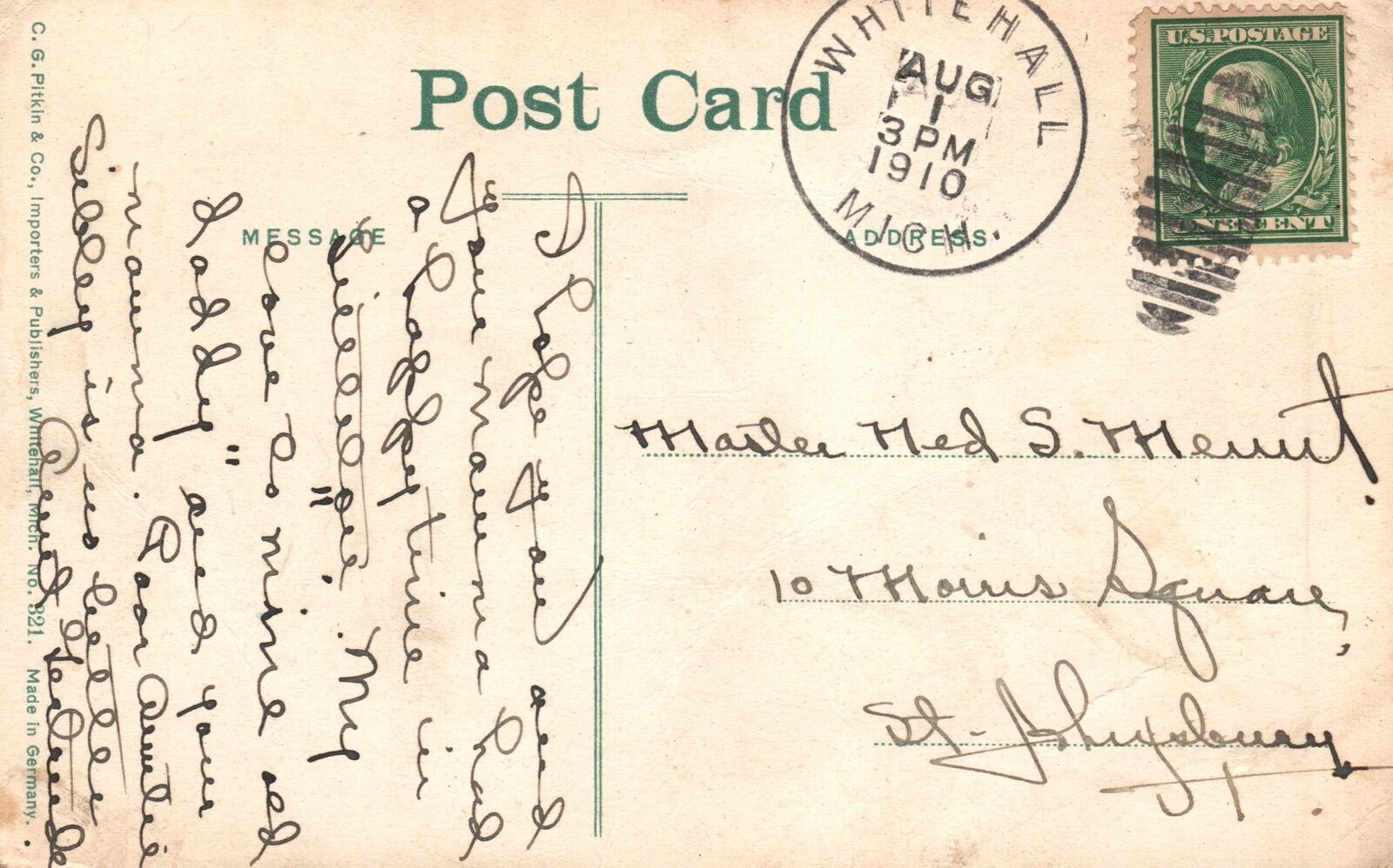 Vintage Postcard 1910's Burying Ground Point Whitewall Michigan MI C.G ...