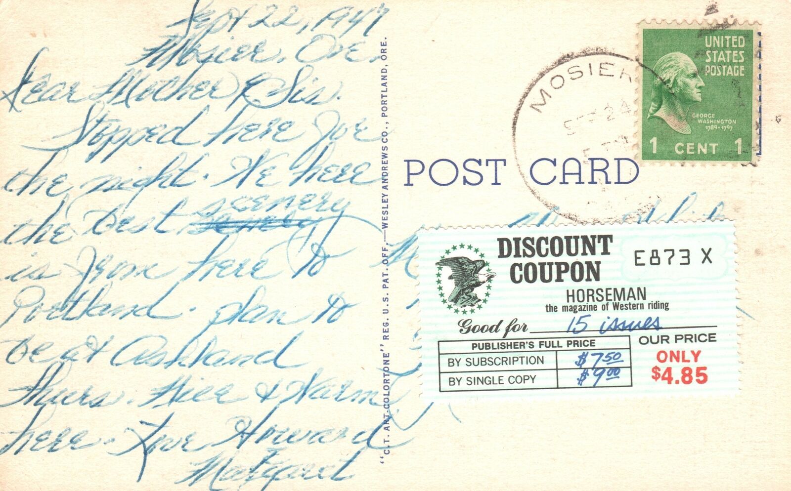 Vintage Postcard Celilo Falls Columbia River Fishing Area Waterfall ...