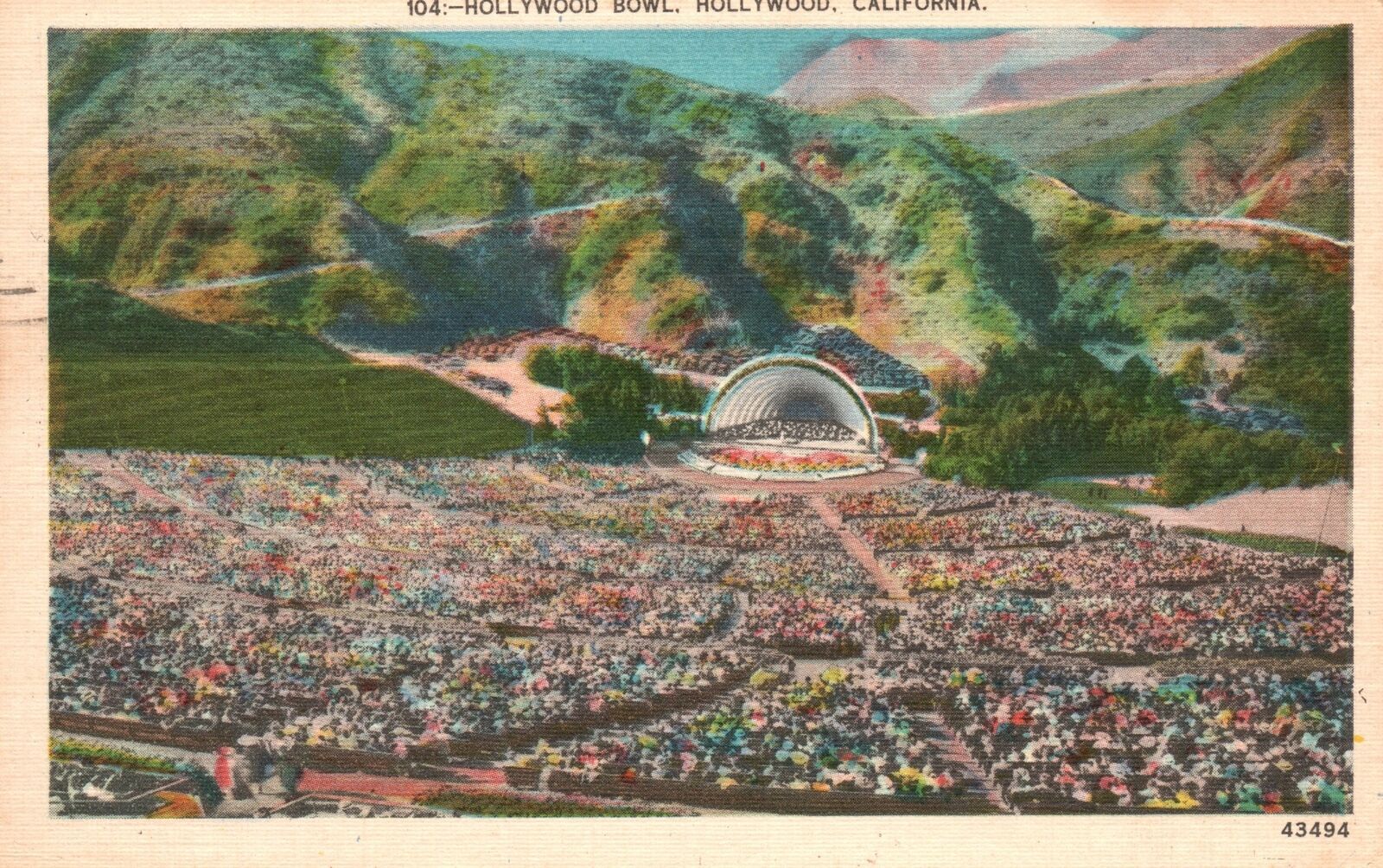 Vintage Postcard 1954 The Holywood Bowl Amphitheatre California CA ...