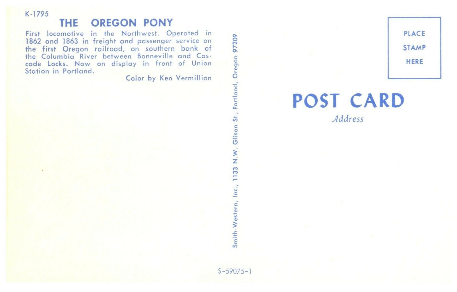 The Oregon Pony First Oregon Railroad at Union Station in Portland ...