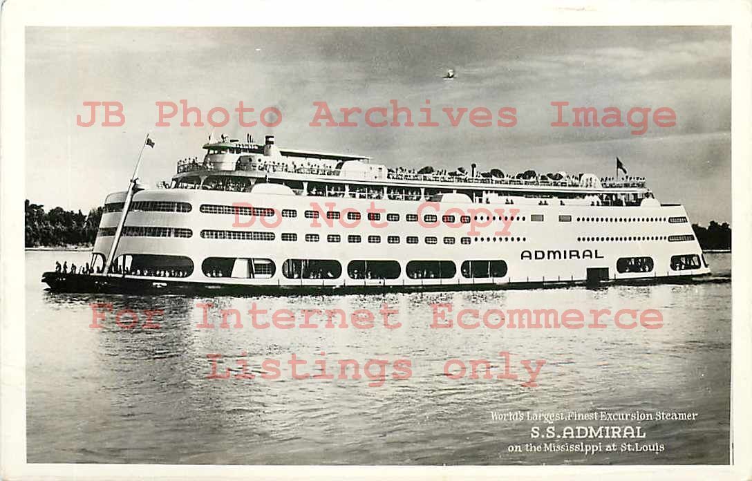 Streckfus Steamers, RPPC, Excursion Steamship Admiral on the ...