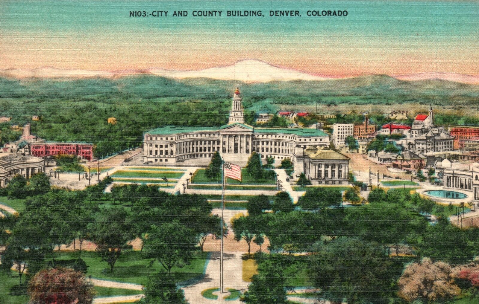 Vintage Postcard 1930's City And County White Stone Building Denver ...