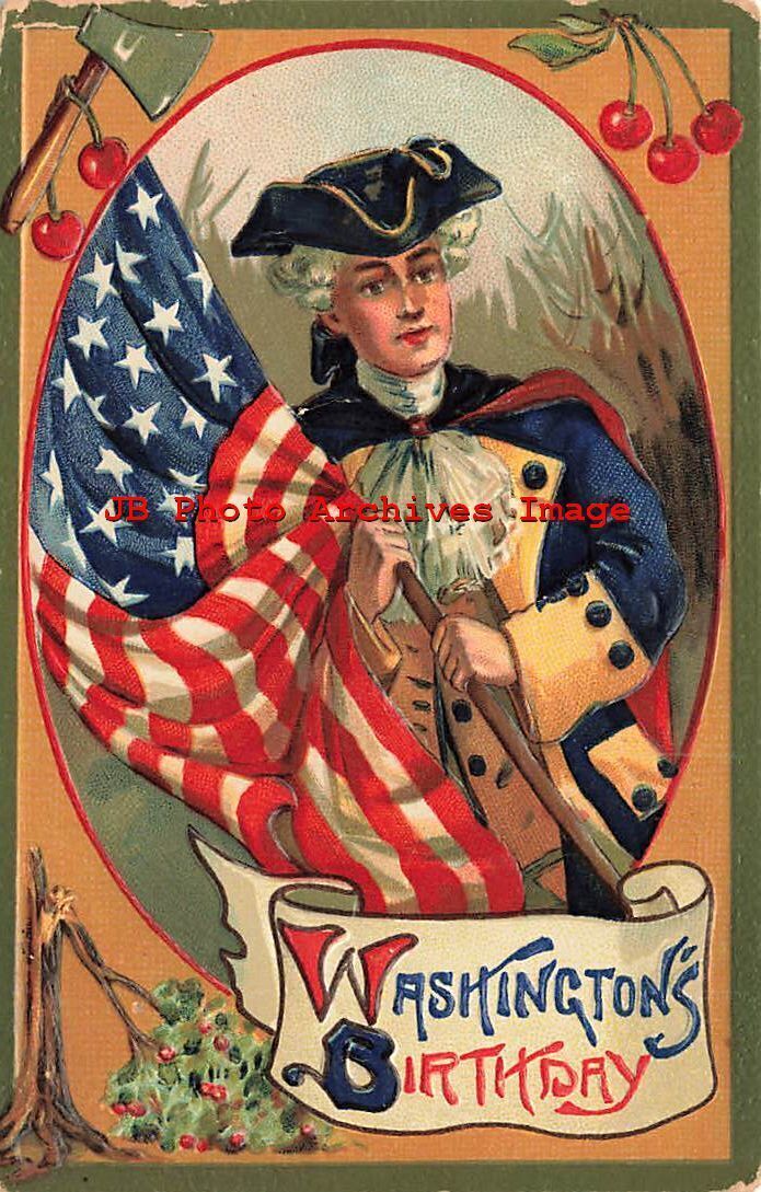 George Washington, Taylor Platt No 522, Holding a Flag | United States ...