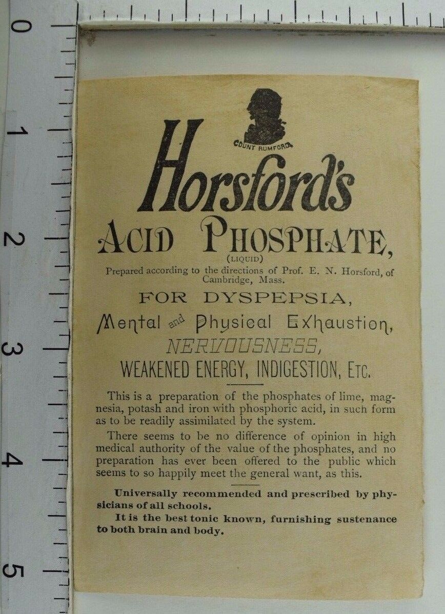 1884 Prof. Horsford's Acid Phosphate Rumford Chemical Works Adorable ...