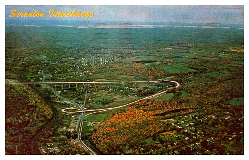 Postcard HIGHWAY SCENE Scranton Interchange Pennsylvania PA AU1276 ...