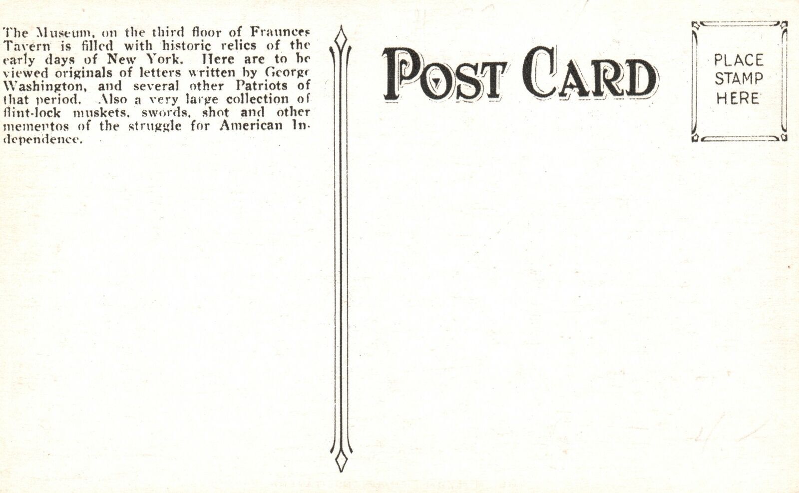 Vintage Postcard 1910's The Museum Colonial Days Fraunces Tavern New ...