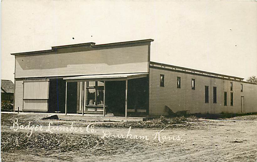 KS, Durham, Kansas, RPPC, Badger Lumber Company Building | United ...