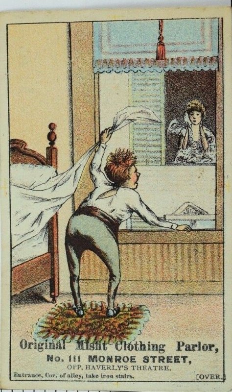 1870's-80's Misfit Clothing Parlor, Man w/ Sheet Victorian Trade Card ...