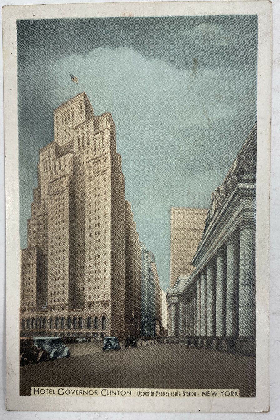 Vintage Hotel Governor Clinton New York City Postcard 1930's Antique ...