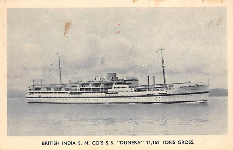 SS Dunera British India Steam Navigation Co Ship Postal Used Unknown ...