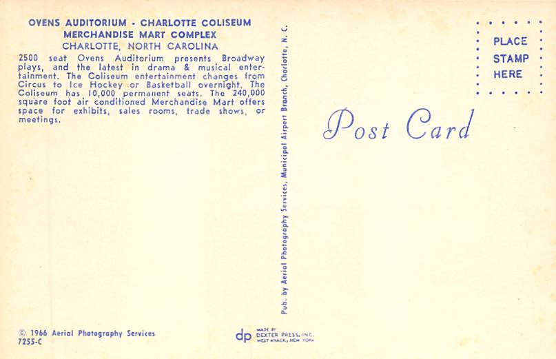 Ovens Auditorium, Charlotte Coliseum Merchandise Mart Complex ...