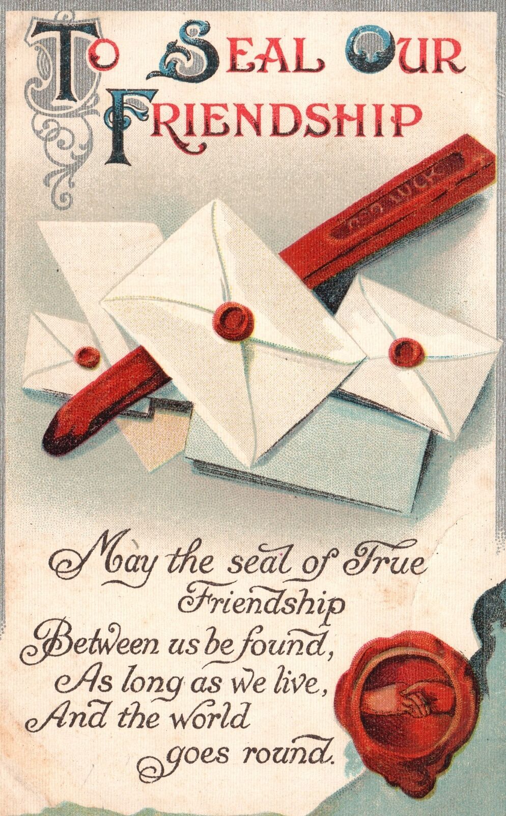 Vintage Postcard 1910 May The Seal Of True Friendship Greetings Card ...