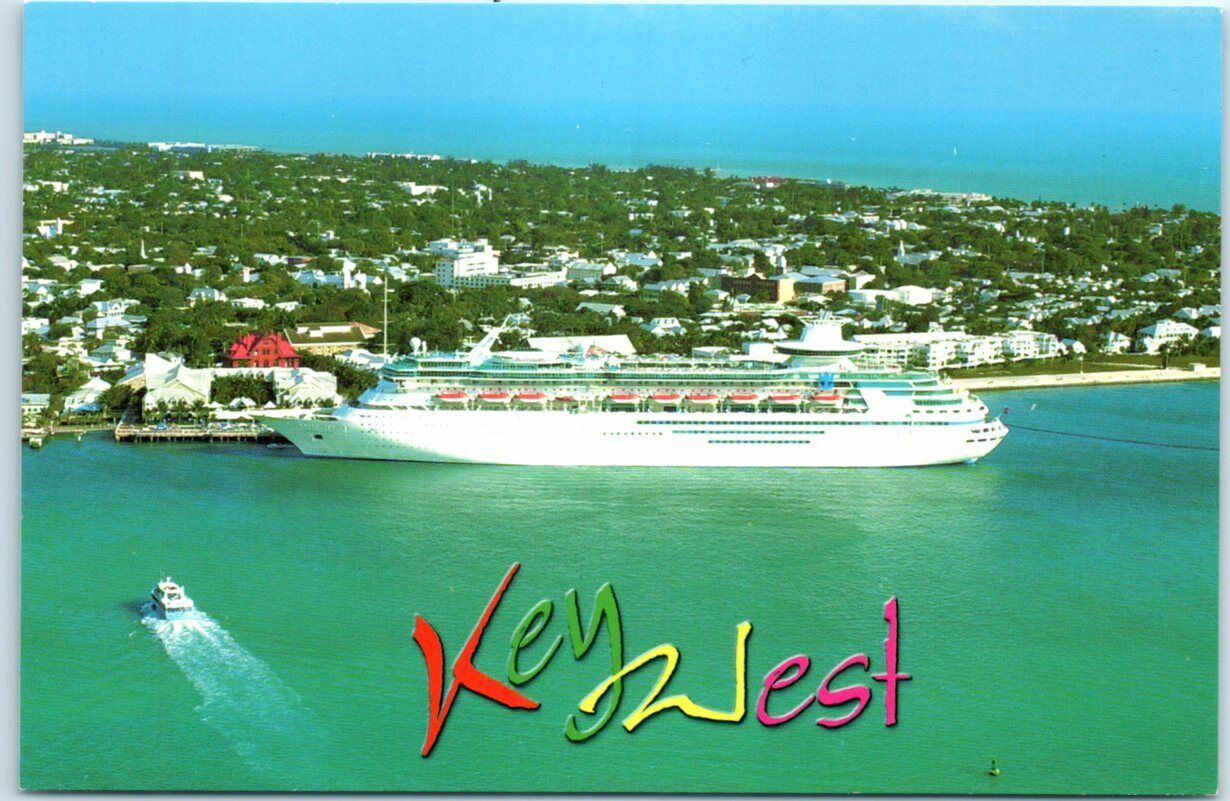 Postcard - Cruise ships stop almost daily in downtown Key West, Florida ...