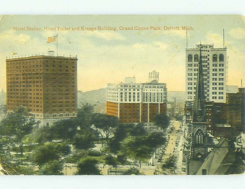Divided Back KRESGE BUILDING & STATLER HOTEL Detroit Michigan MI HQ5550 ...
