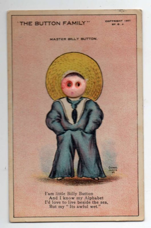 The Button Family Master Billy Button Novelty Add On Vintage Postcard ...