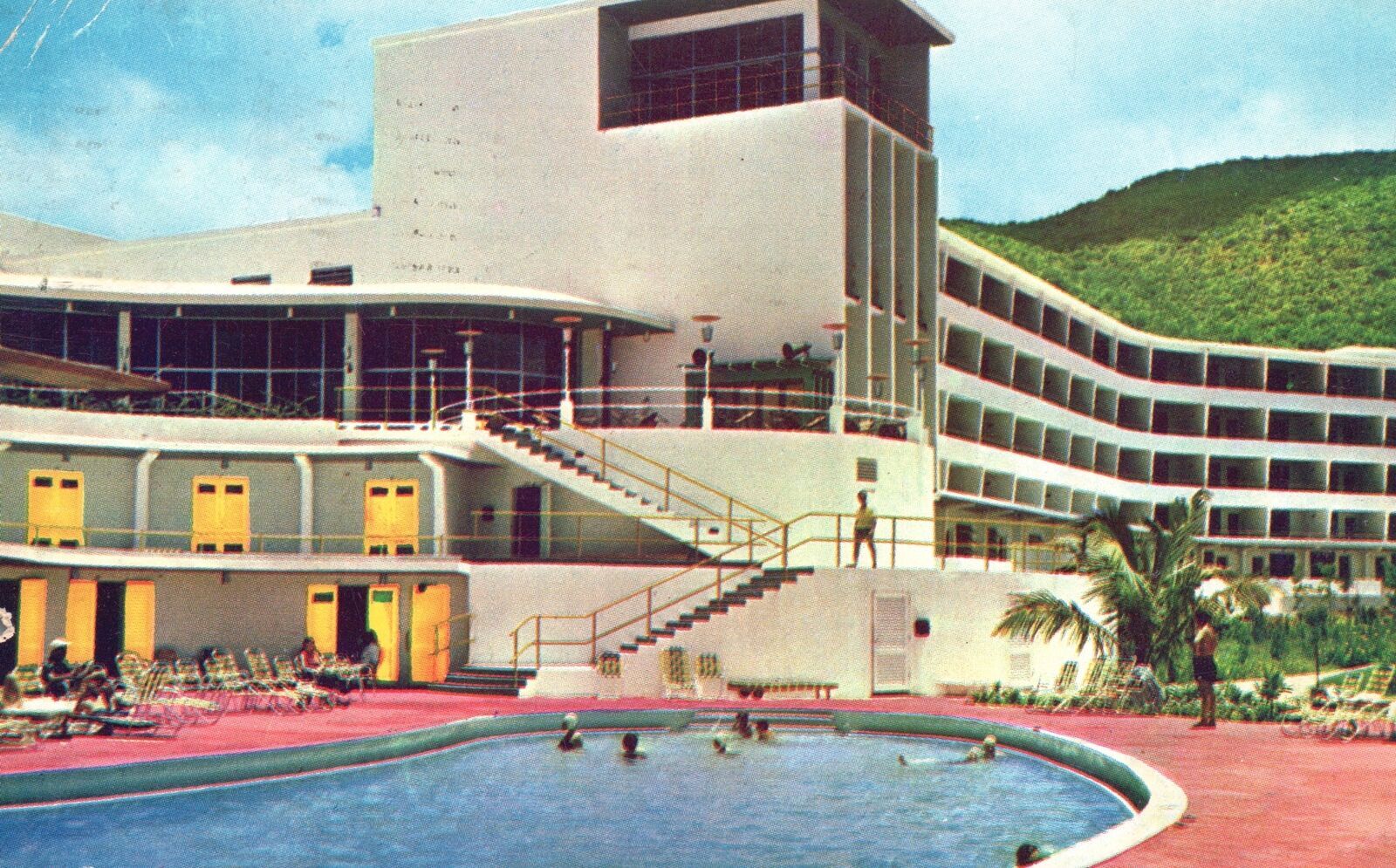 Vintage Postcard 1952 Swimming Pool Virgin Isla Hotel St. Thomas Virgin ...