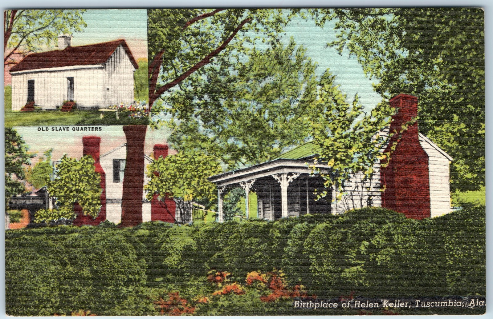 1945 Tuscumbia AL Birthplace Helen Keller Multi View Slave Quarters ...