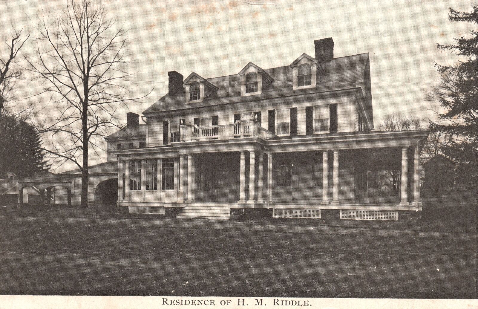 Vintage Postcard 1909 Residence Of HM Riddle House Historical Landmark ...