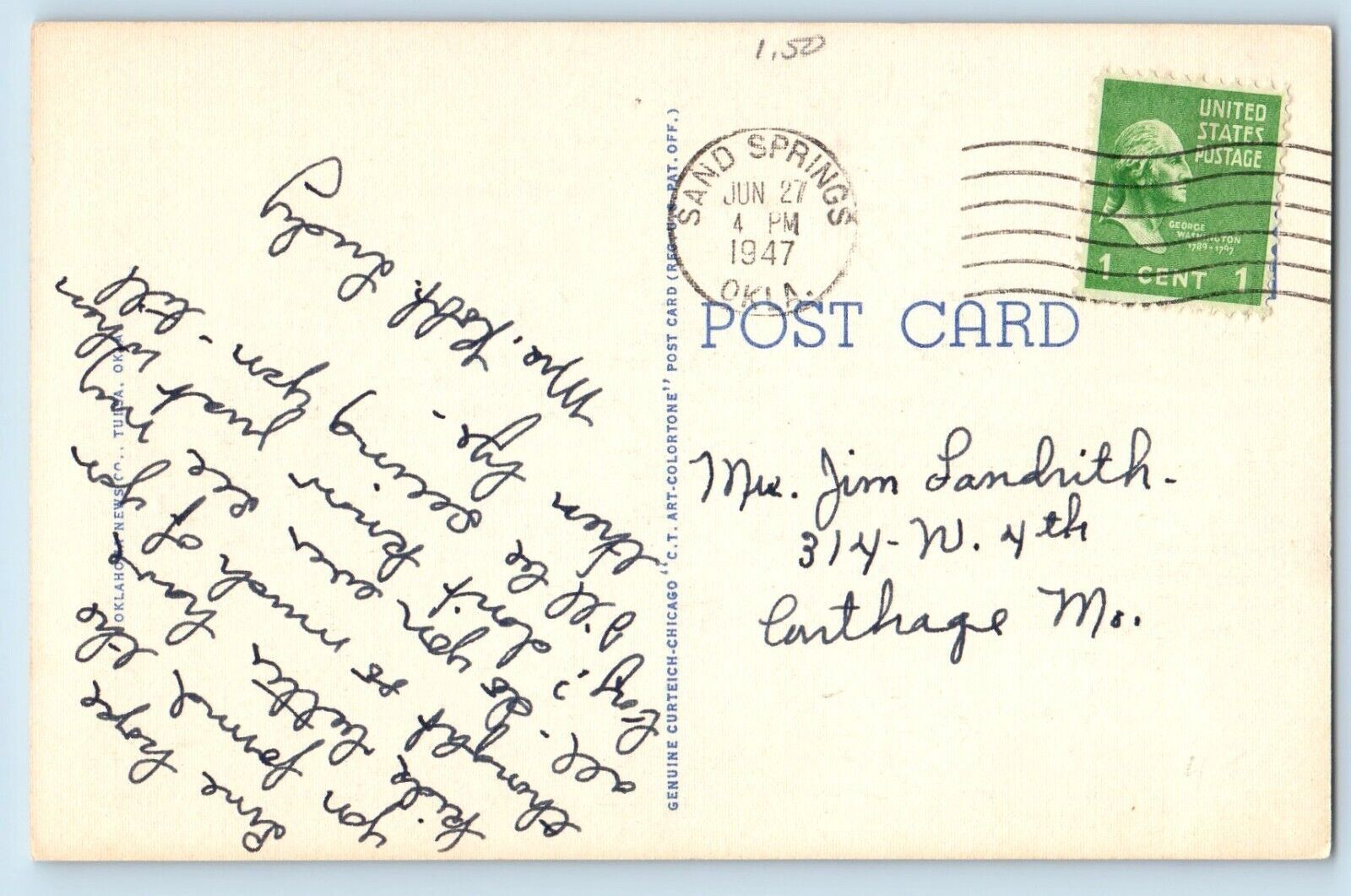 Tulsa Oklahoma Postcard Scene Campus University Exterior c1947 Vintage ...