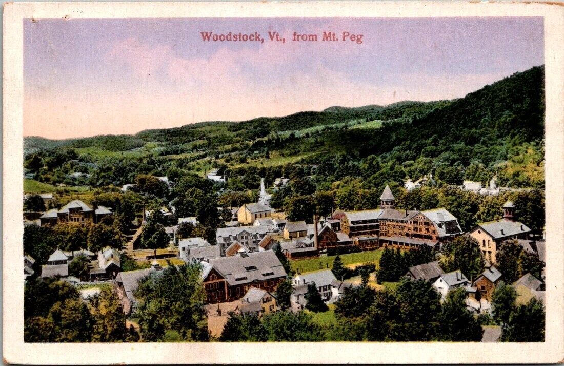 Vintage Vermont Postcard - Woodstock - Mt. Peg | United States ...