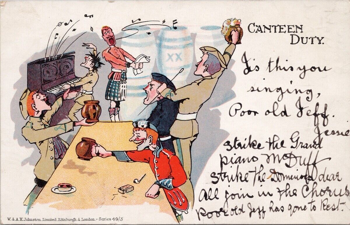 Comic Canteen Duty Soldiers Military Men Drinking Booze Alcohol ...