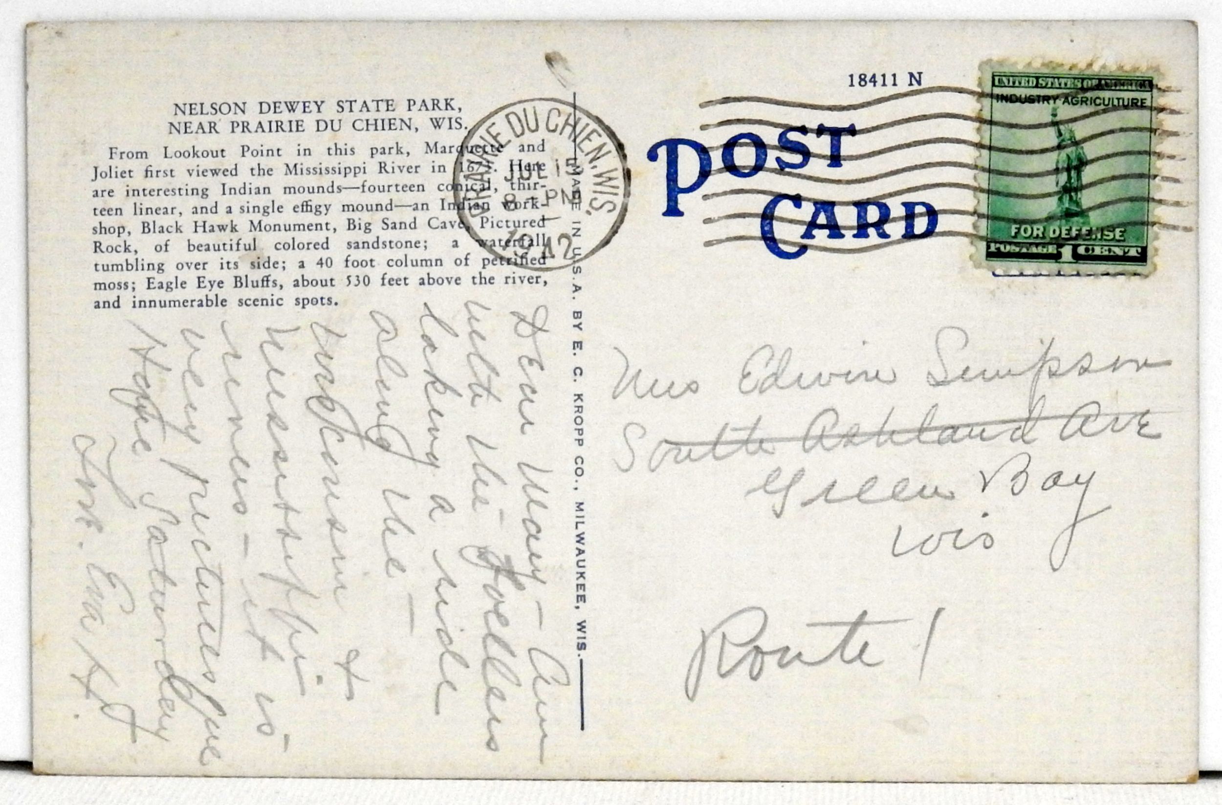 The Wisconsin River Valley from Nelson Dewey State Park - Postcard ...