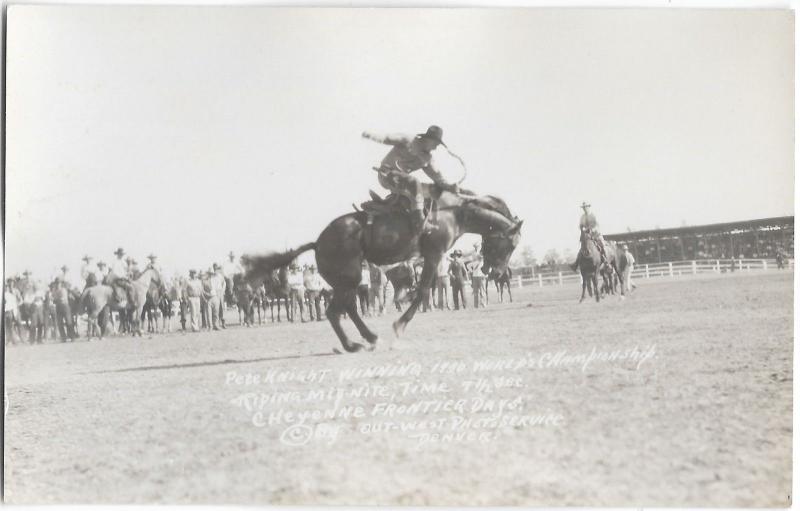 RPPC Rodeo Pete Knight Winning 1930 World Championship Real Photo ...