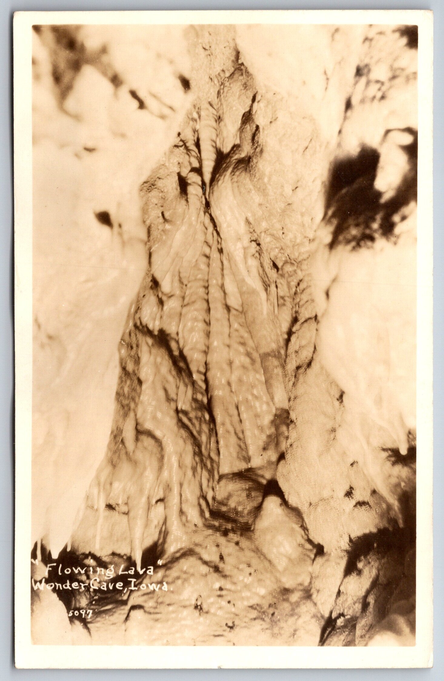 Wonder Cave Iowa~Close Up View Of Flowing Lava Rock Formation~1930s ...